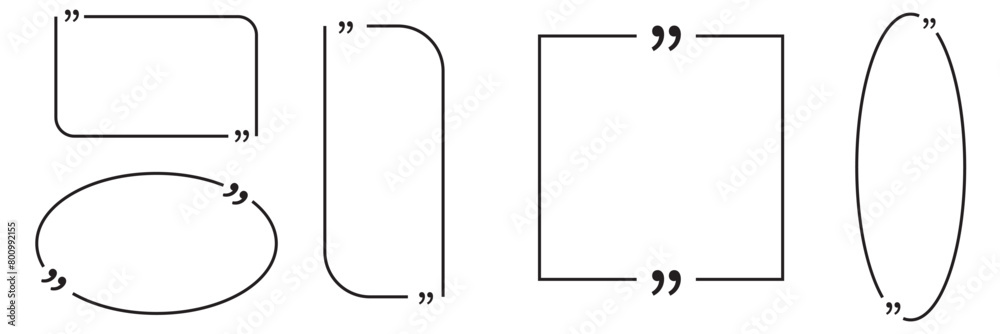 Quote box frame set. Texting quote boxes. Templates of texting black ...
