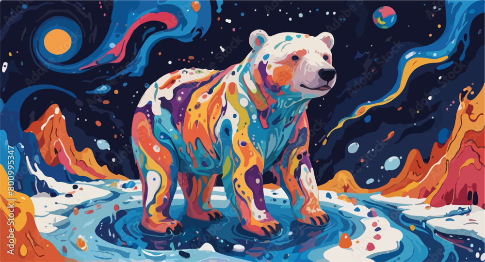Psychedelic Art - Sad Polar Bear Illustration - Impact of Global ...