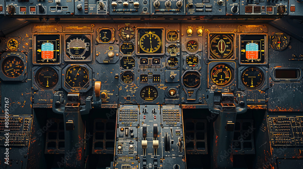 aircraft control panel control panel. Weathered Aircraft Cockpit ...