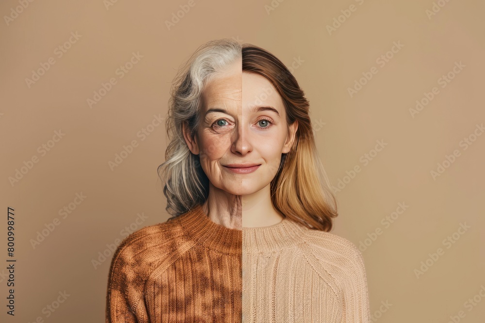 Aging portraits in before after wrinkles transformations highlight ...