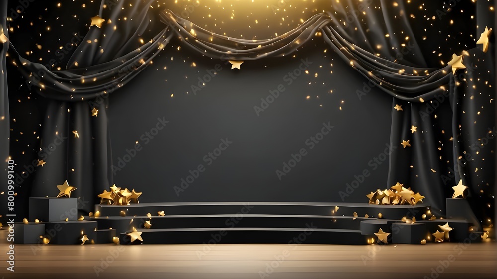 Graduation class background award party banner on an empty stage ...