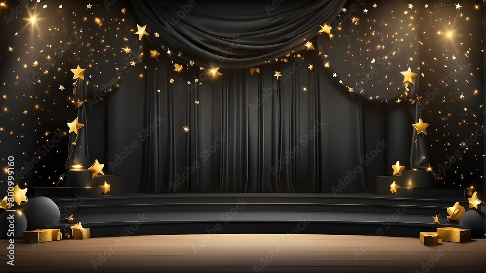 Graduation class background award party banner on an empty stage ...