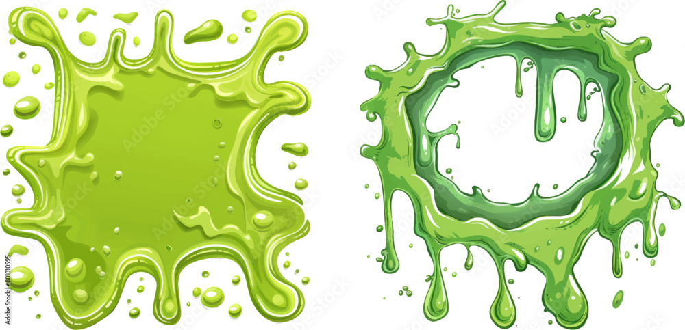 Cartoon mucus green goo drip sticky slimy mucus Stock Vector | Adobe Stock