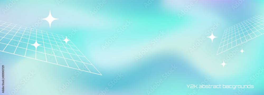 Y2k banner with liquid aura background and mesh frames with blinks ...