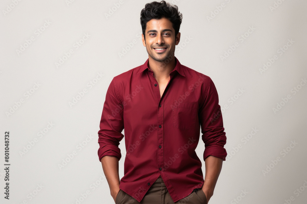 young indian male model posing on white background Stock Photo | Adobe ...