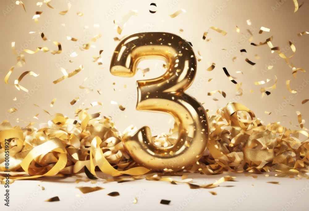 'festive confetti ribbons. party. 3d spiral Golden anniversary event ...