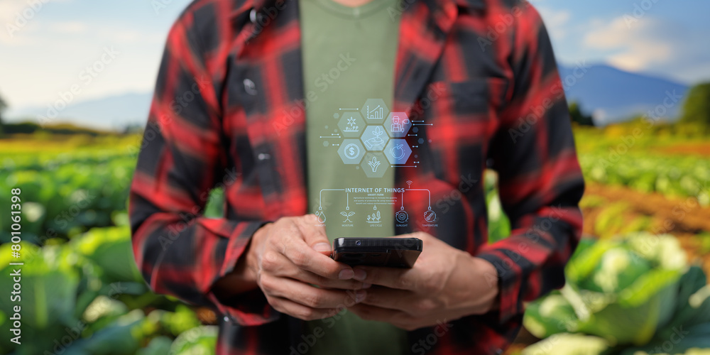 Smart Farm UI hologram system control, maintenance, displaying growth ...