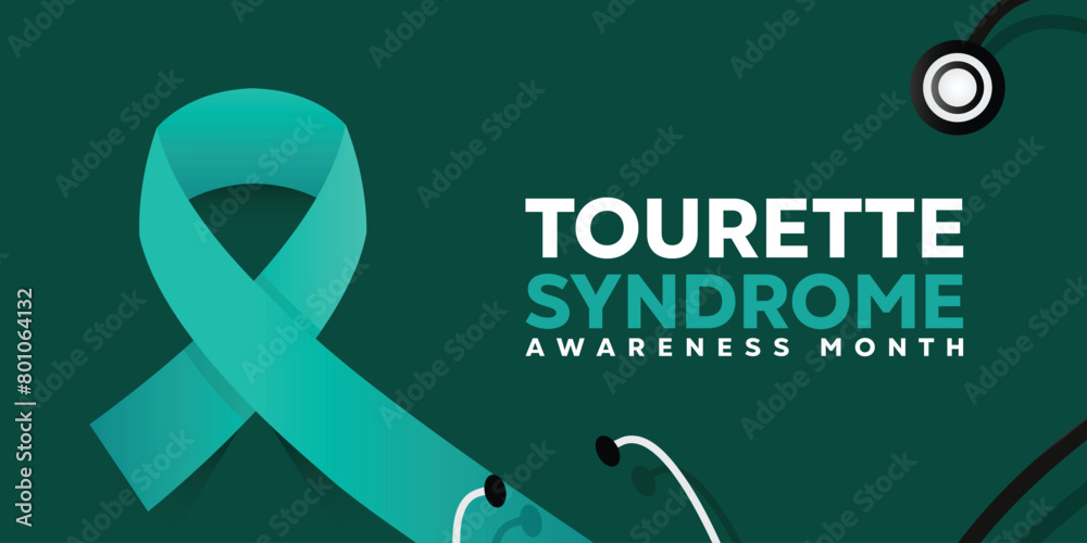 Tourette Syndrome Awareness Month. Ribbon and stethoscope. Great for ...