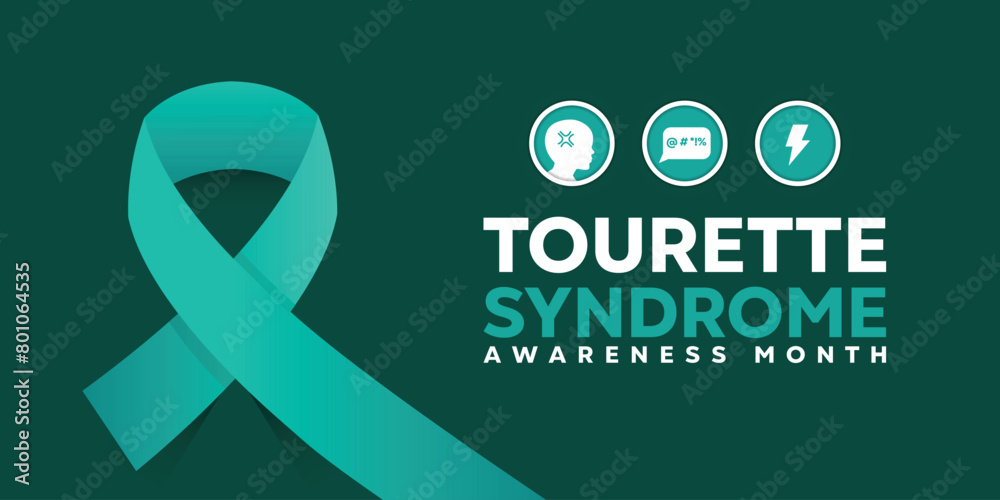 Tourette Syndrome Awareness Month. Ribbon, head and more. Great for ...