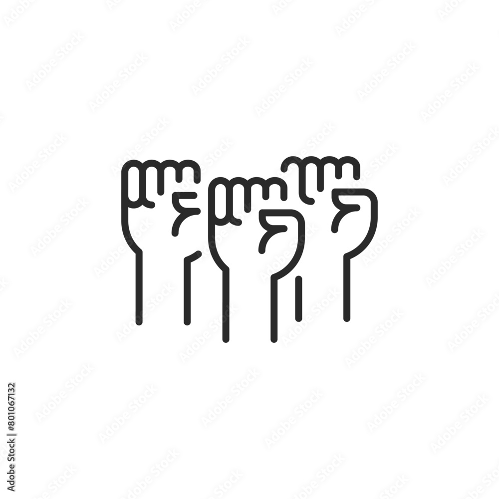 Raised Fists icon. Simple Raised Fists icon representing solidarity ...