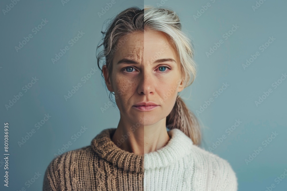 Merging of aging splits in life stages shows aging effects through hair ...