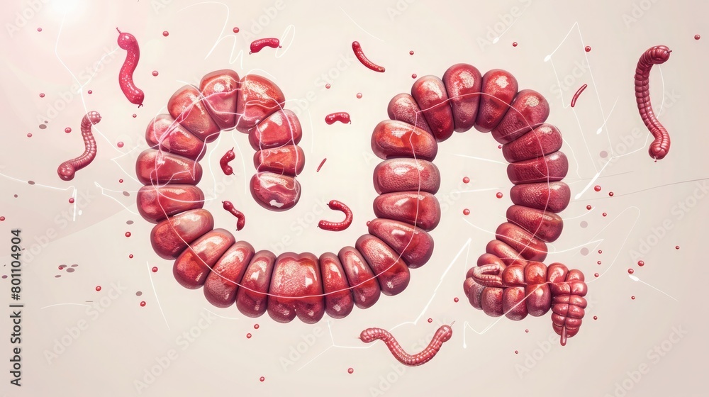 Clear, colored diagram of human colon, accurately labeled for ...