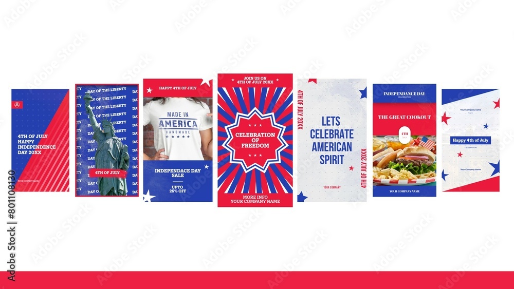 4th Of July Social Media Stories Stock Template | Adobe Stock