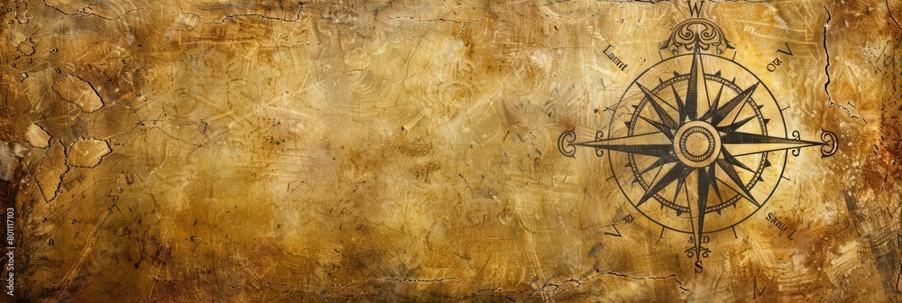 Fading ink lines marking longitude and latitude on a weathered ...