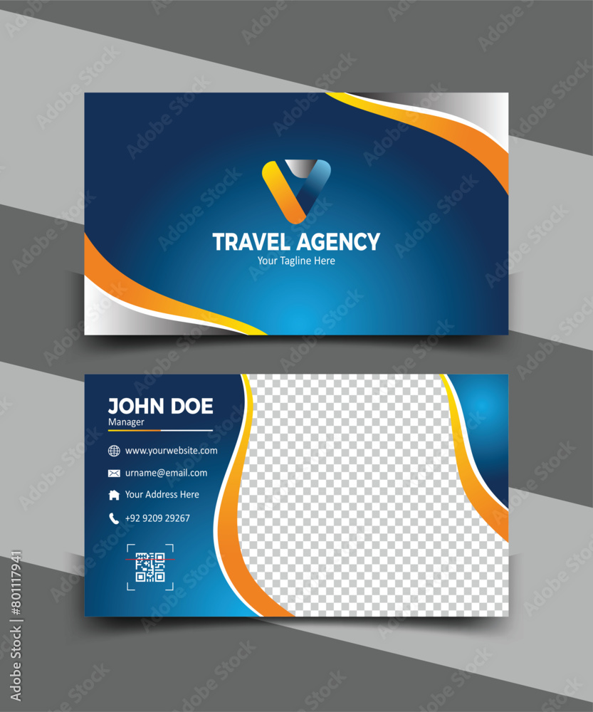 Travel Agency business card design. Travel Agency Tour Guide Business ...