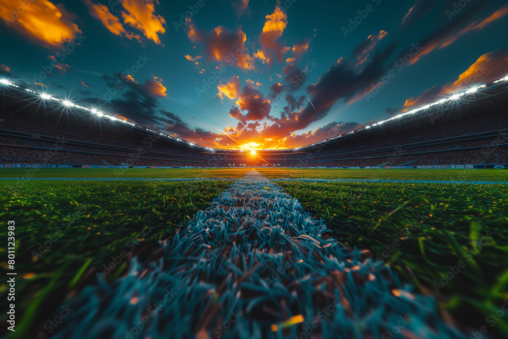 Panoramic view of the Olympic Stadium packed with cheering fans and ...