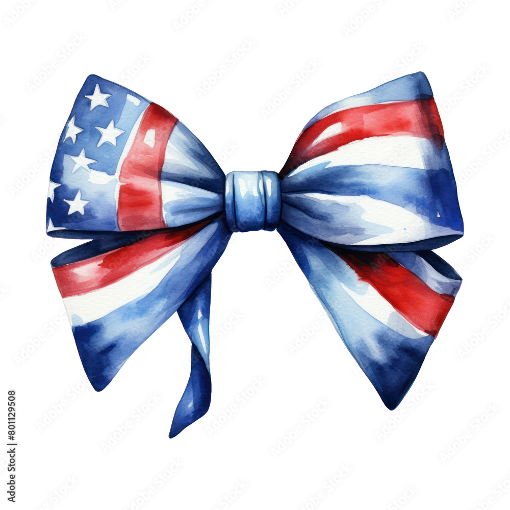 watercolor american flag bow clipart, bow tie with usa flag cut out ...