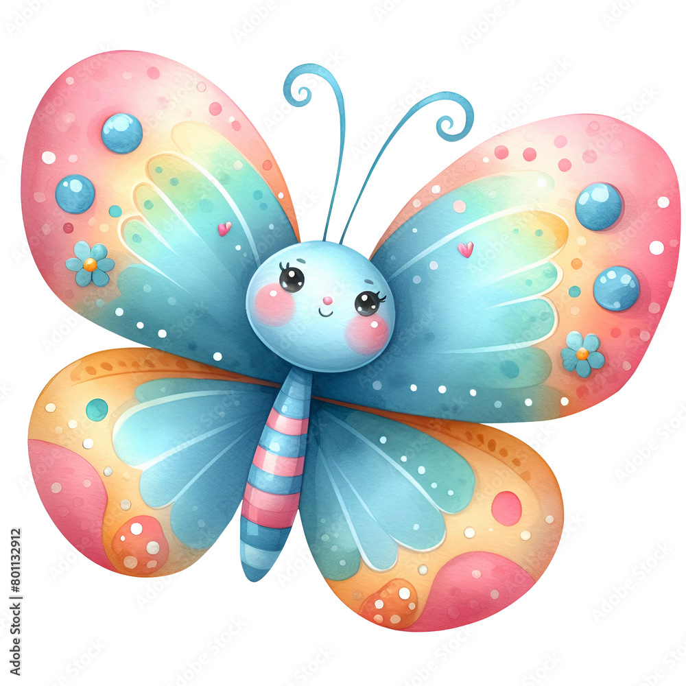 Cute butterfly isolated on transparent background. AI Stock ...