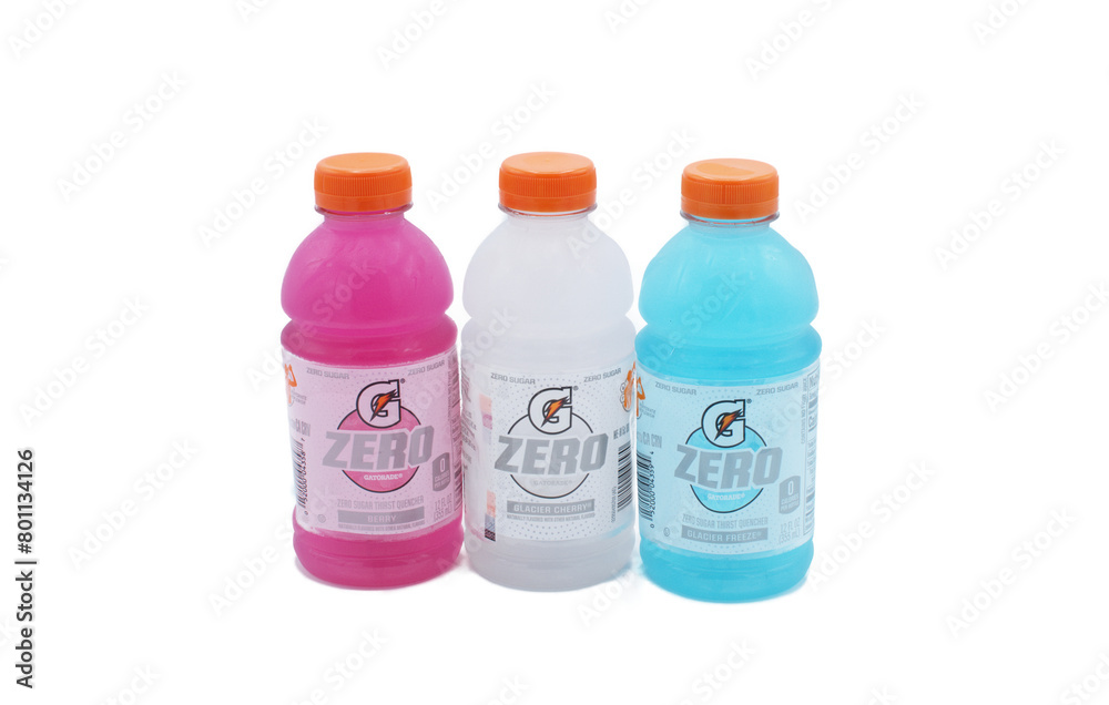 Gatorade zero no calories, sugar free three flavors, berry, glacier ...