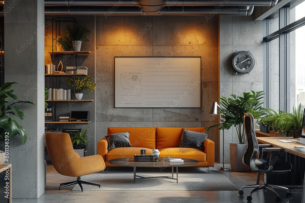 Corporate office wall poster mockup for displaying motivational quotes ...