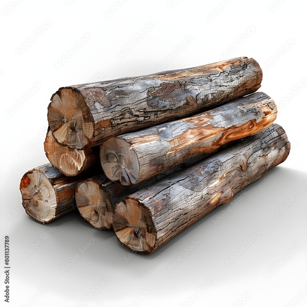 pile of wood, Wooden log display isolated on white background wood ...