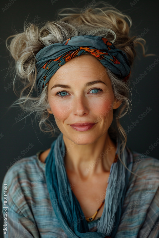 Portrait of Happy elegant mature woman. Beautiful woman 50 years old ...