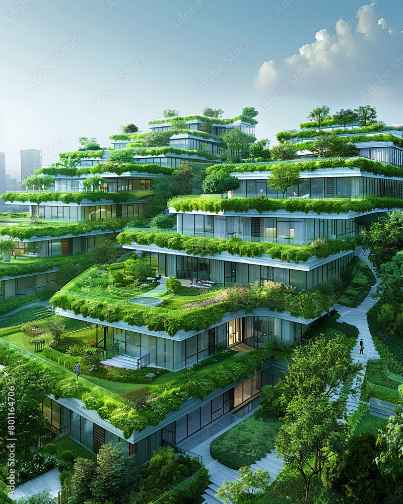 Energyefficient smart buildings, innovative architecture, green roofs ...