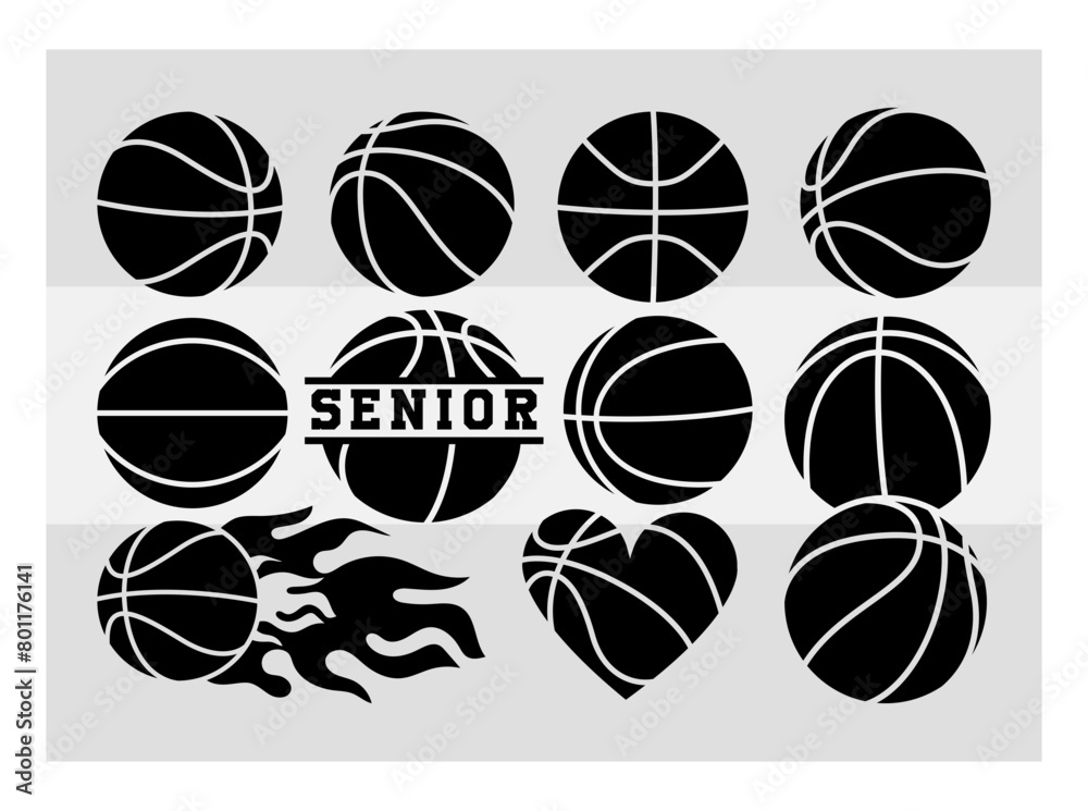 Basketball SVG Silhouette Bundle, Basketball Silhouette, Sports Svg ...