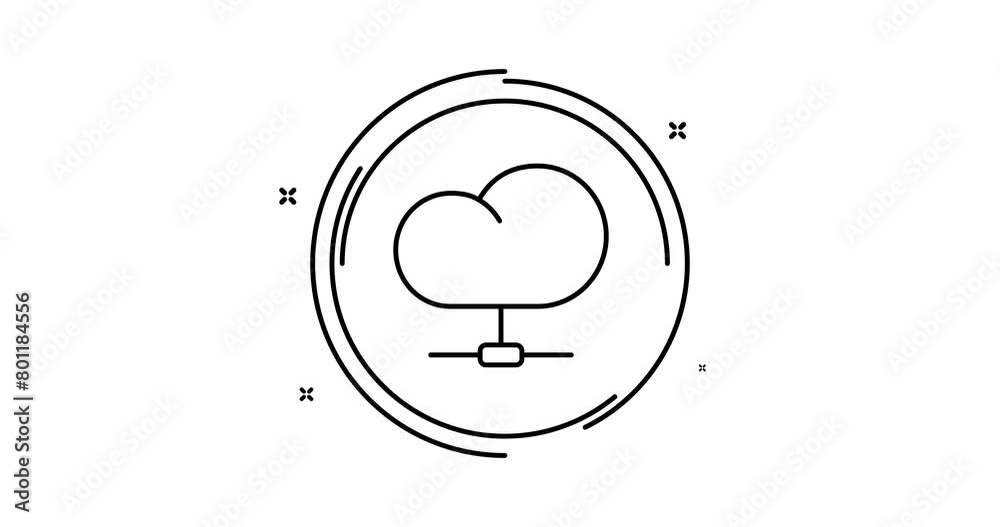 Vidéo Stock Cloud computing 2d animated outline icon. Cloud computing ...