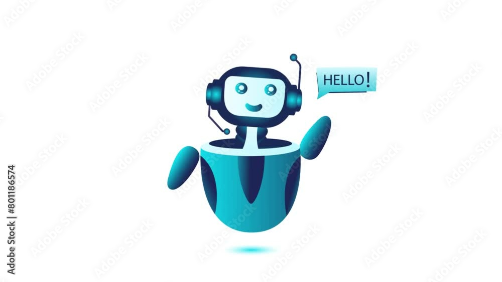 Chatbot with hello Message Engaging animated video, Automatic ...