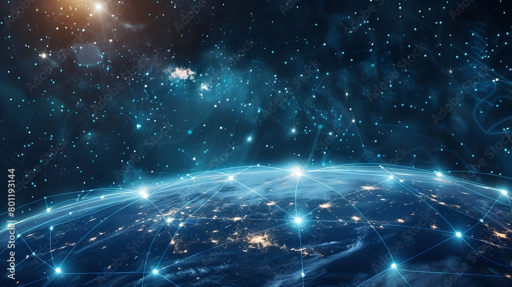 Futuristic Global Network Technology Concept With Digital Connections