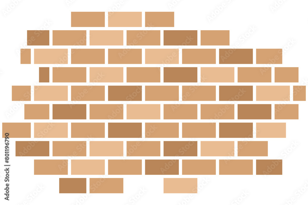 Brick wall background vector illustration, brickwork of construction ...