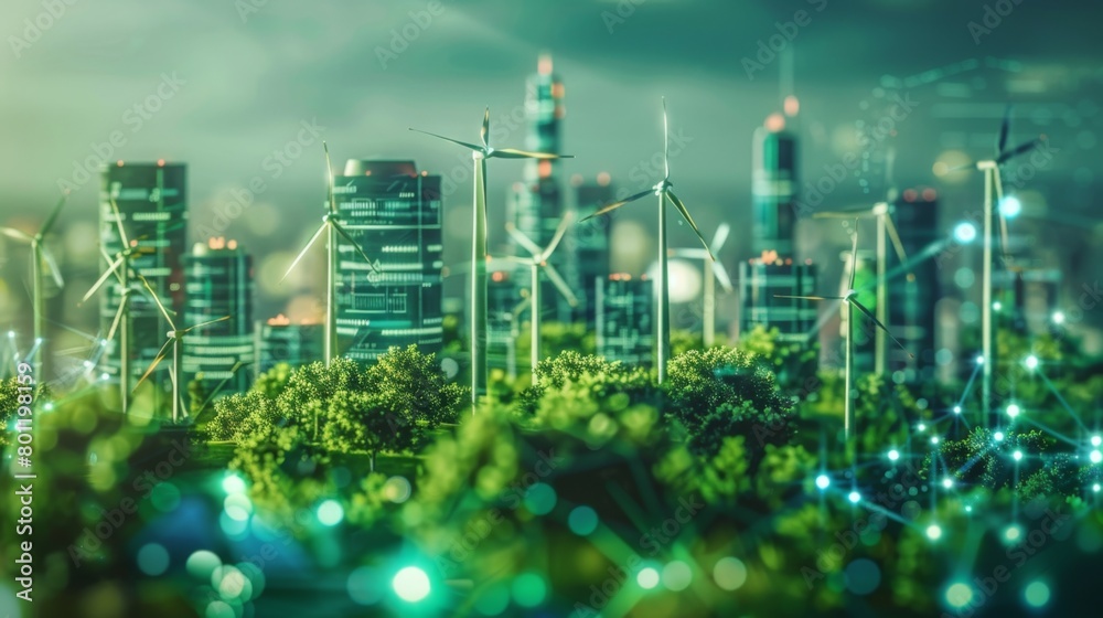 An innovative green tech concept showcasing sustainable technology ...