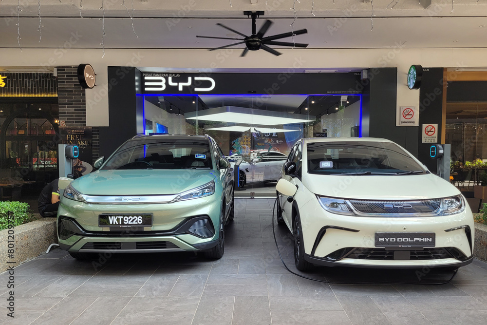 PENANG, MALAYSIA - 30 APR 2024: Inside a showroom, there's an interior ...