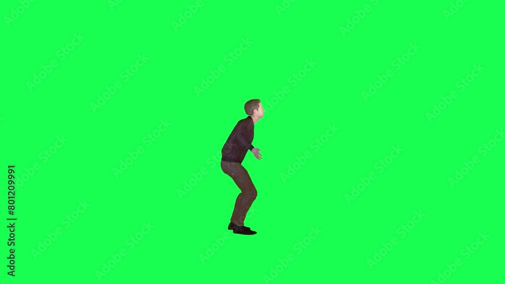 Vidéo Stock 3d angry citizen yelling isolated left angle chroma key ...