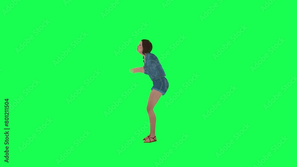 Vidéo Stock Homeless girl in jeans begging for money right angle green ...