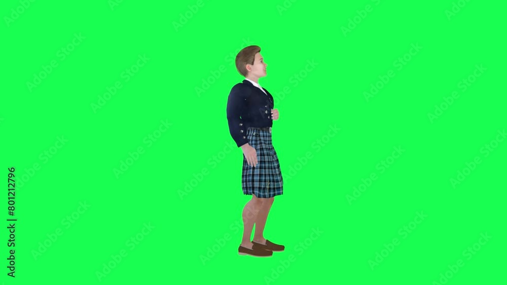 Vidéo Stock 3d jewish boy drinking left angle isolated green screen 3d ...