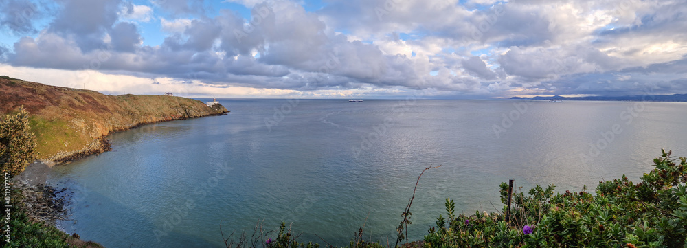 Gazing across the azure expanse of Dublin Bay from the heights of Howth ...