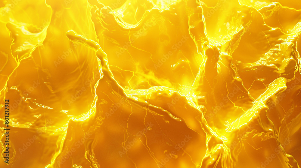 A bold yellow background with the appearance of flowing lava, glowing ...
