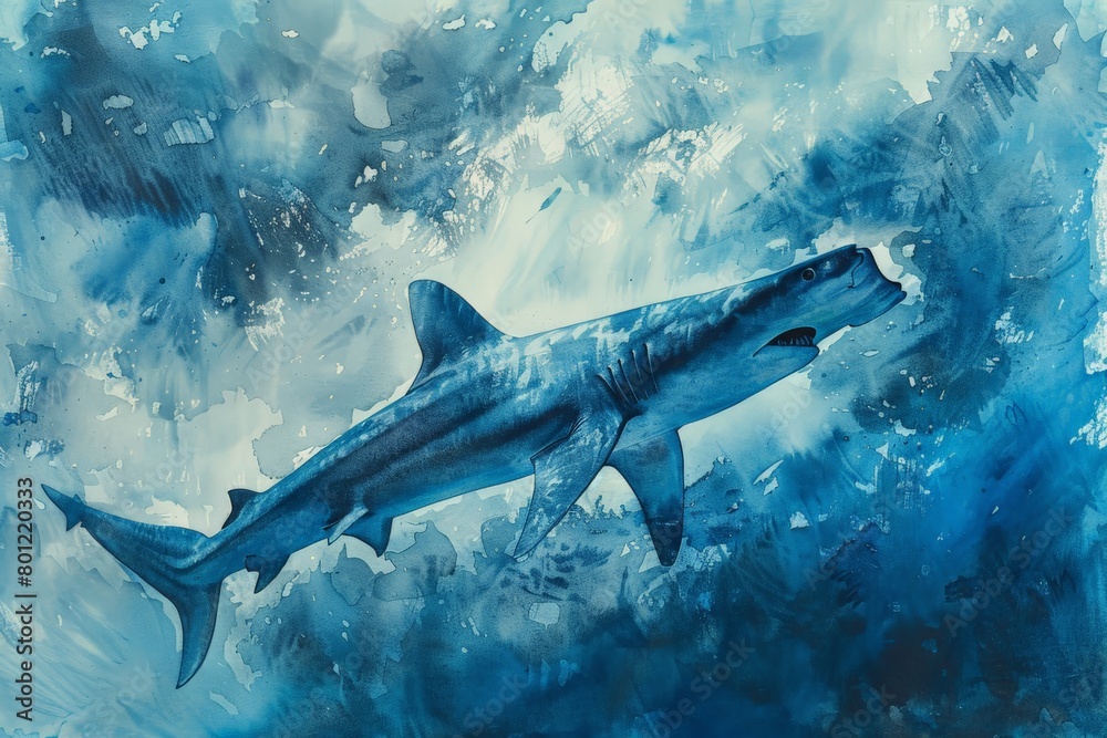 Hammerhead sharks have a head that is flattened and flared out on ...