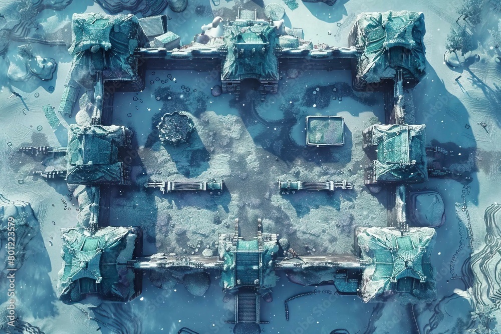 DnD Battlemap Frost Fortress Battlemap: Battle in icy stronghold ...