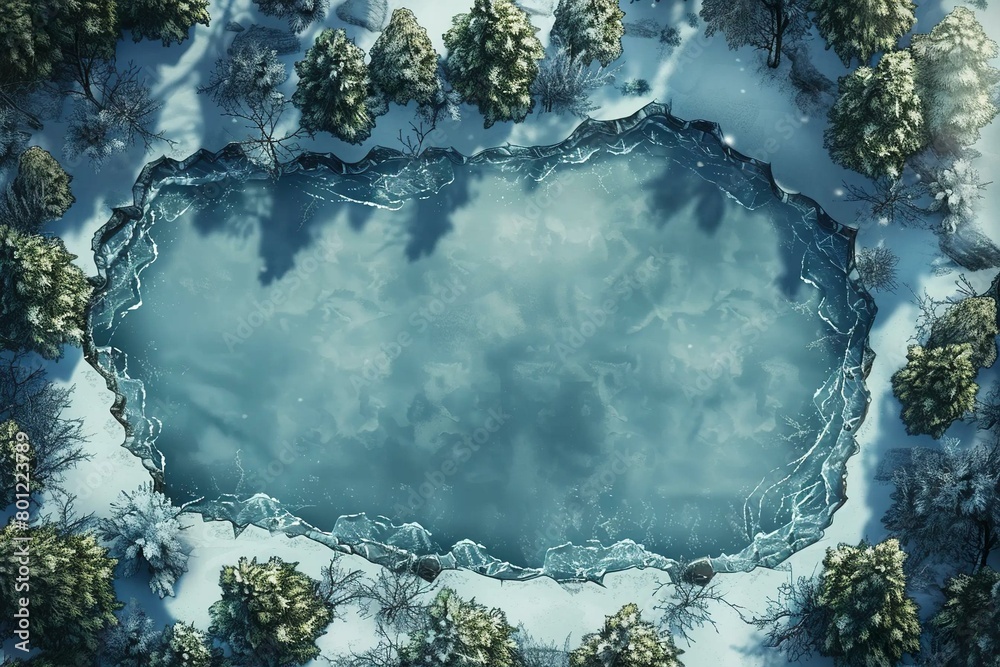 DnD Battlemap Frozen Lake Battlemap. Simplistic fantasy map with frozen ...