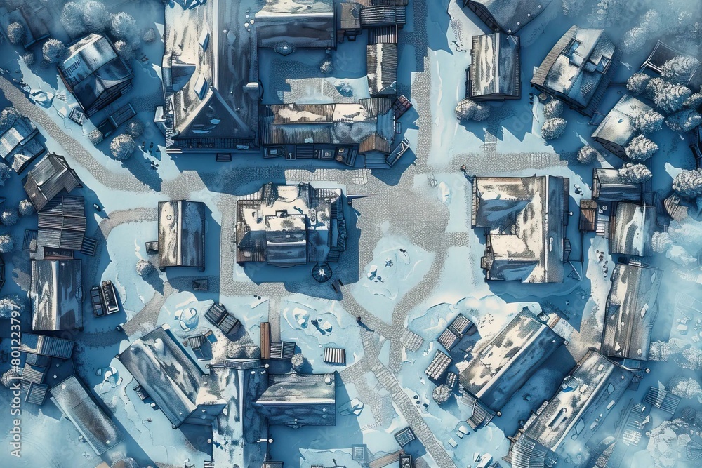 DnD Battlemap Frozen Tundra Battle Map. Land of ice and snow for epic ...