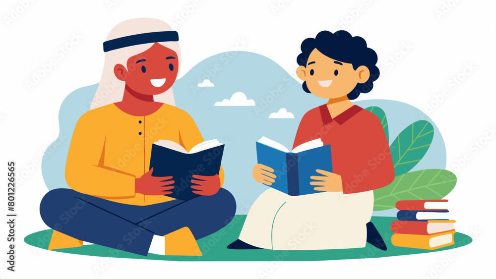 Two students from different cultural backgrounds sharing stories and ...