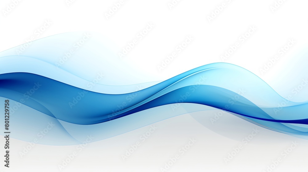 Minimalist blue wave design on a white background perfect for clean and ...