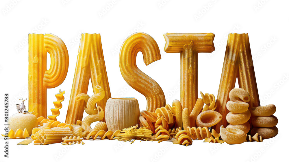An artistic and creative representation of the word "PASTA" made ...