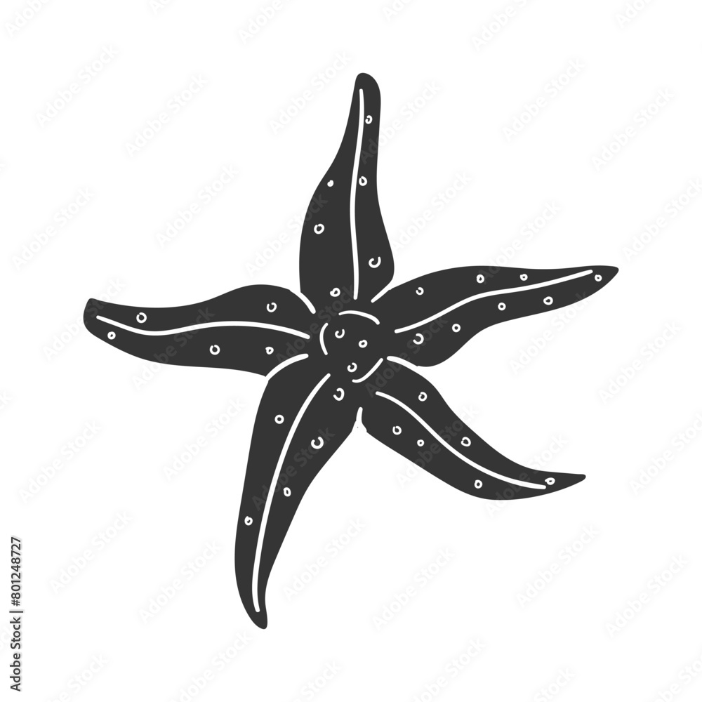 Starfish Icon Silhouette Illustration. Beach Vector Graphic Pictogram ...