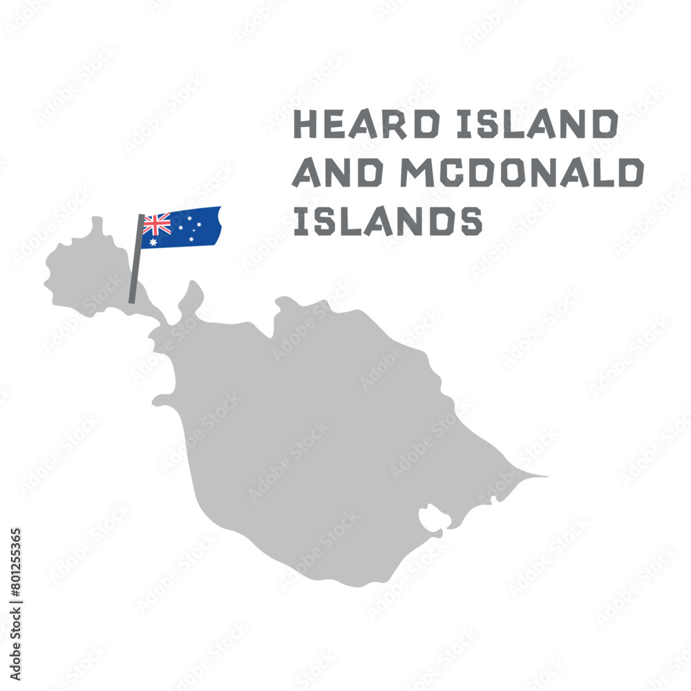Heard island and mcdonald islands vector map illustration, country map ...