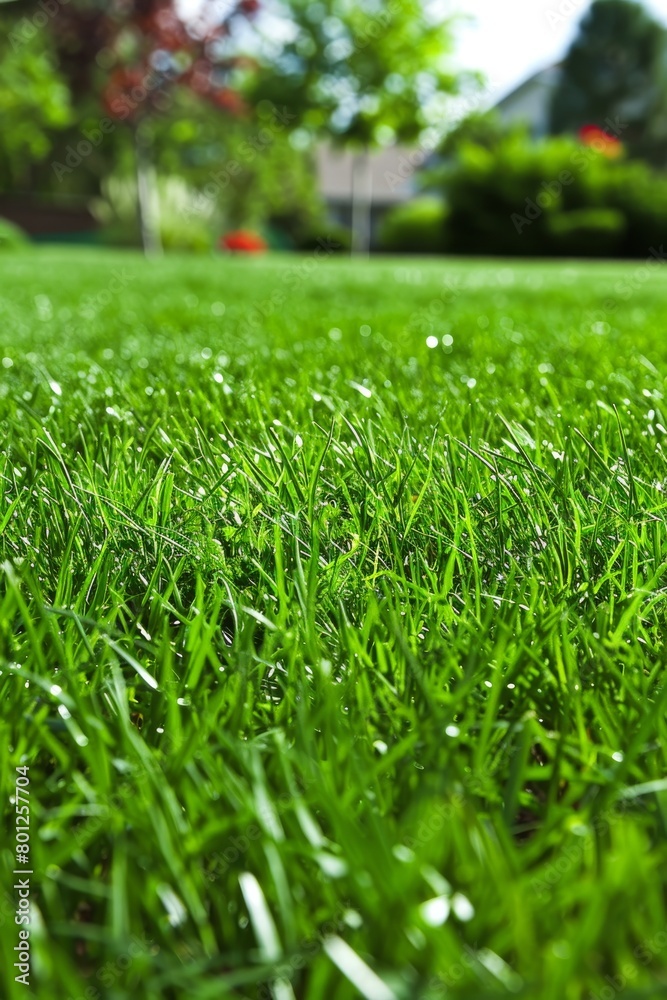 Vivid close up of lush bermuda grass field in vibrant green, perfect ...
