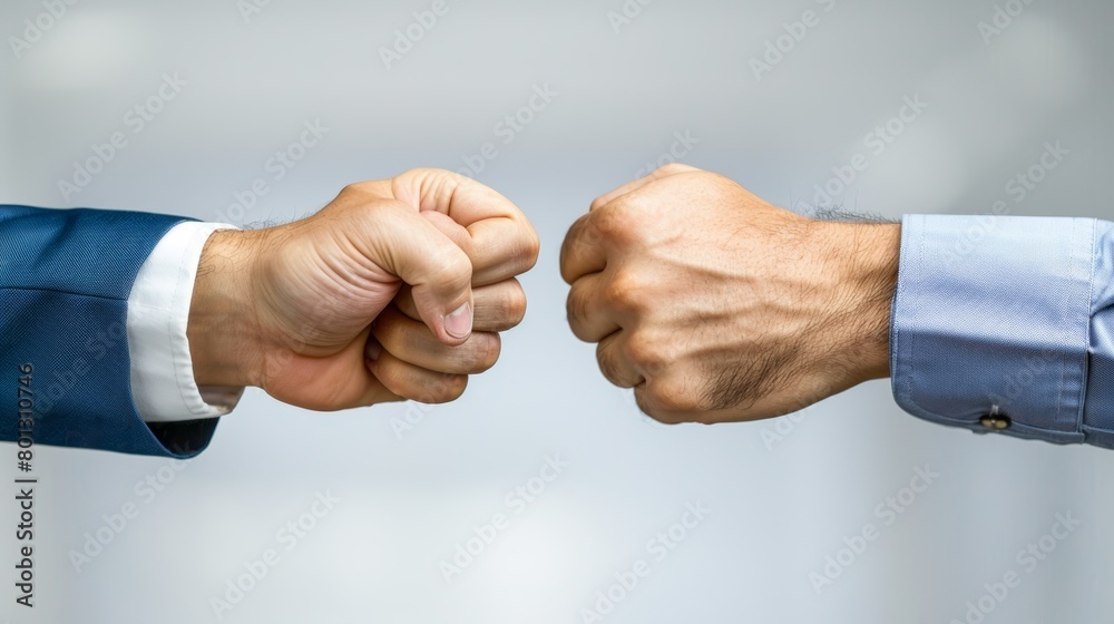 Businesspeople, achievement, teamwork, respect, and winning deals ...
